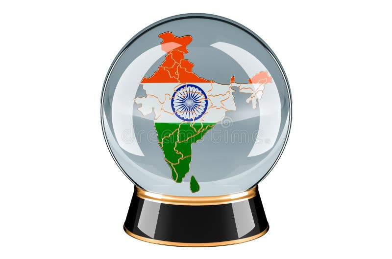 Crystal Ball with Indian Map. Forecasting and Prediction for India ...