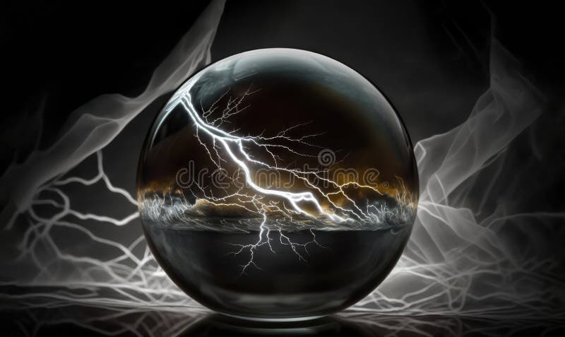 Crystal Ball with Lightning Inside.element Stock Photo - Image of bolt ...