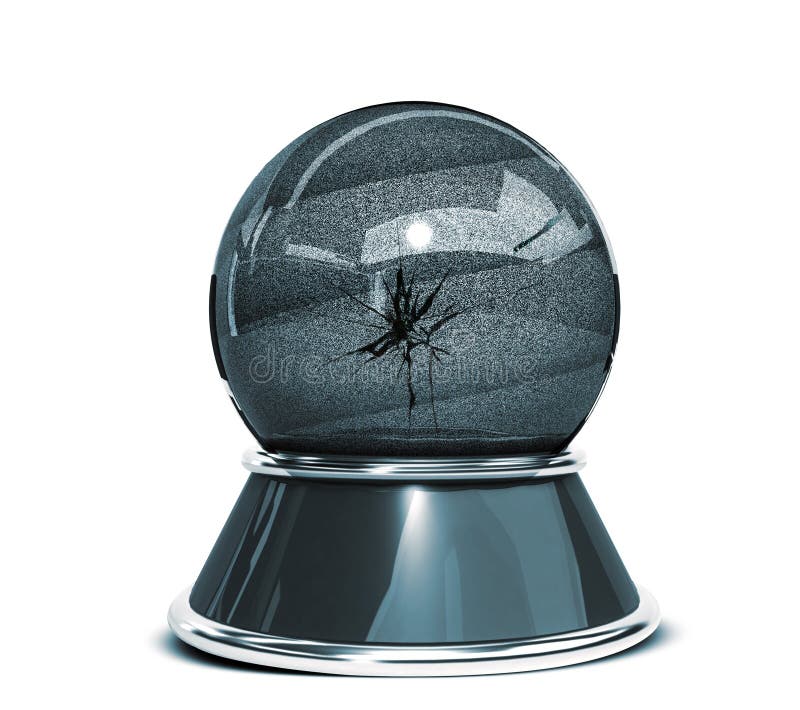 Crystal Ball Over White Background and Broken Glass - Template for ...