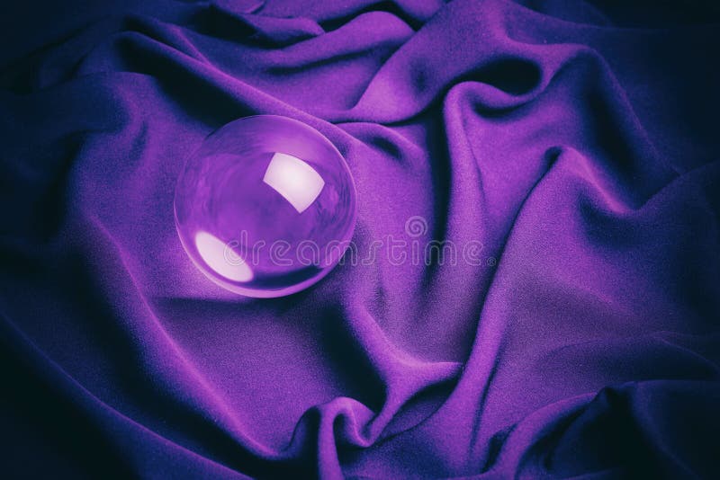 Crystal Ball on purple stock image. Image of clear, crystal - 130921325