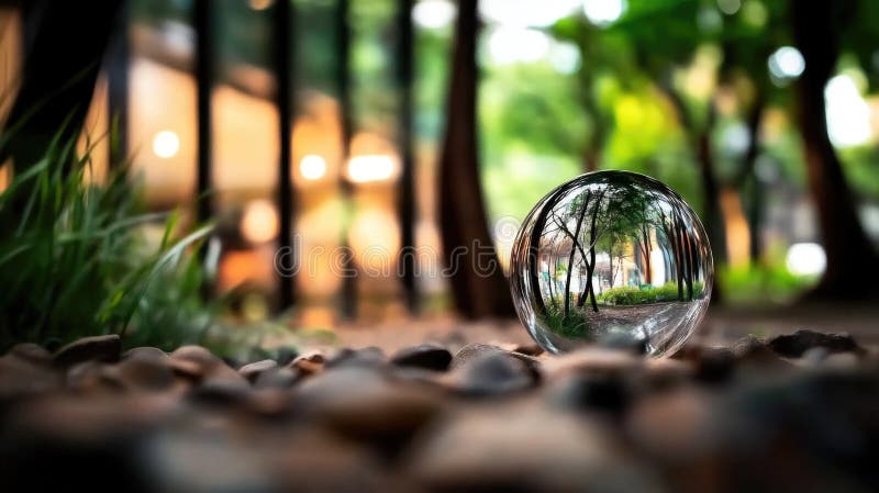 Crystal Ball Reflecting Greenery Trees Stock Photos - Free & Royalty ...