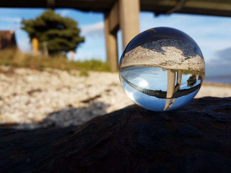 Crystal ball refraction stock photo. Image of bridge - 75923424