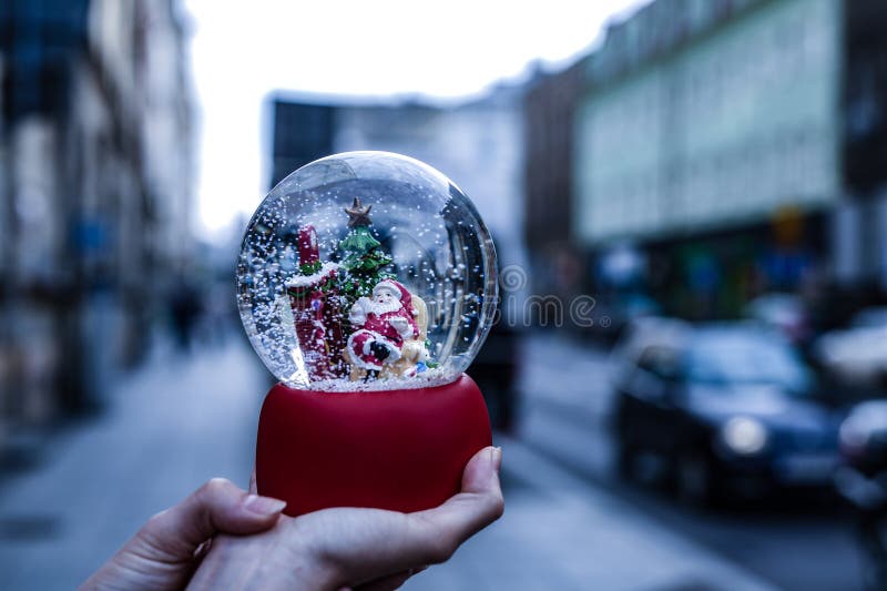 A Crystal Ball with Santa Claus Stock Photo - Image of snow, crystal ...