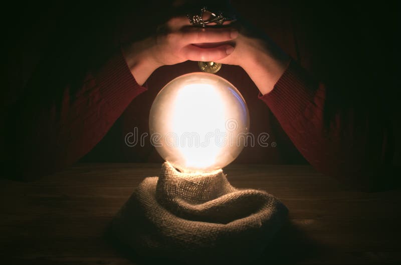 Crystal Ball. the Seance. Fortune Teller Table. Future Reading. Stock ...