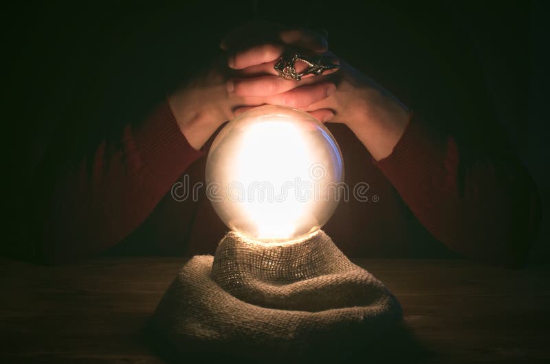 Crystal Ball. the Seance. Fortune Teller Table. Future Reading. Stock ...