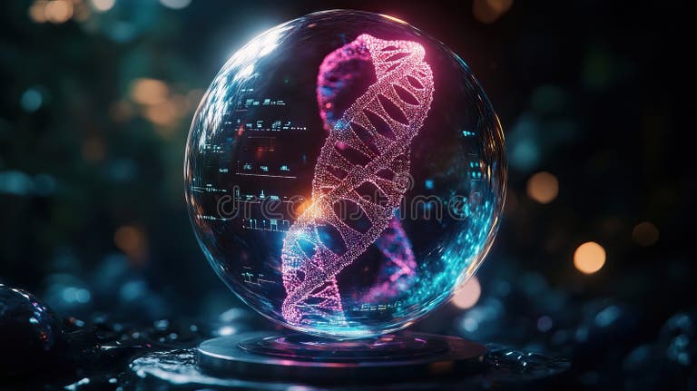 Crystal Ball Showing DNA Sequences instead of Future, Genetic Patterns ...