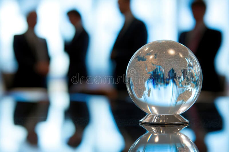 A Crystal Ball Sits on a Glass Table, Perfect for Divination and ...