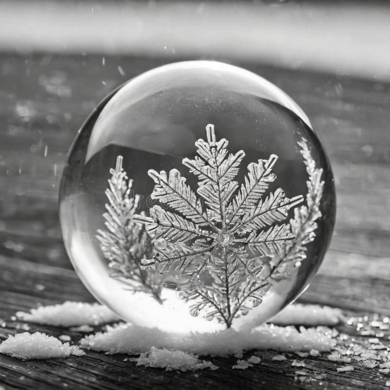 Crystal Ball on the Snow in the Middle of the Ball are Frozen ...