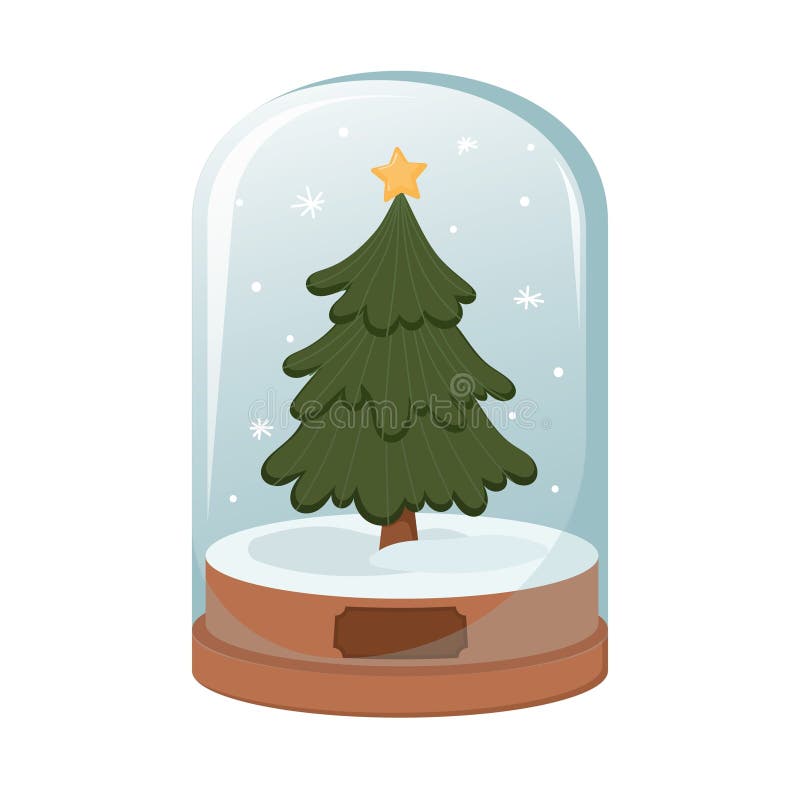 Crystal Ball, Snowball with Snowy Tree, Spruce Inside, Falling Snow ...