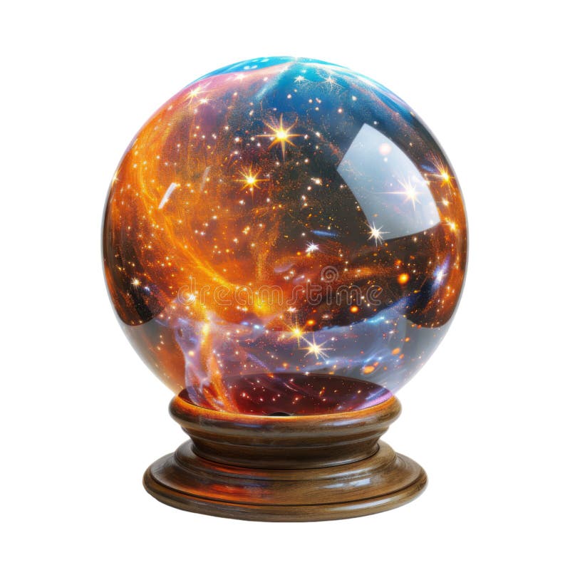Crystal Ball with a Starry Galaxy Inside Stock Image - Illustration of ...