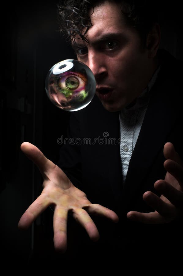Crystal Ball Third Eye stock photo. Image of holding - 76514662
