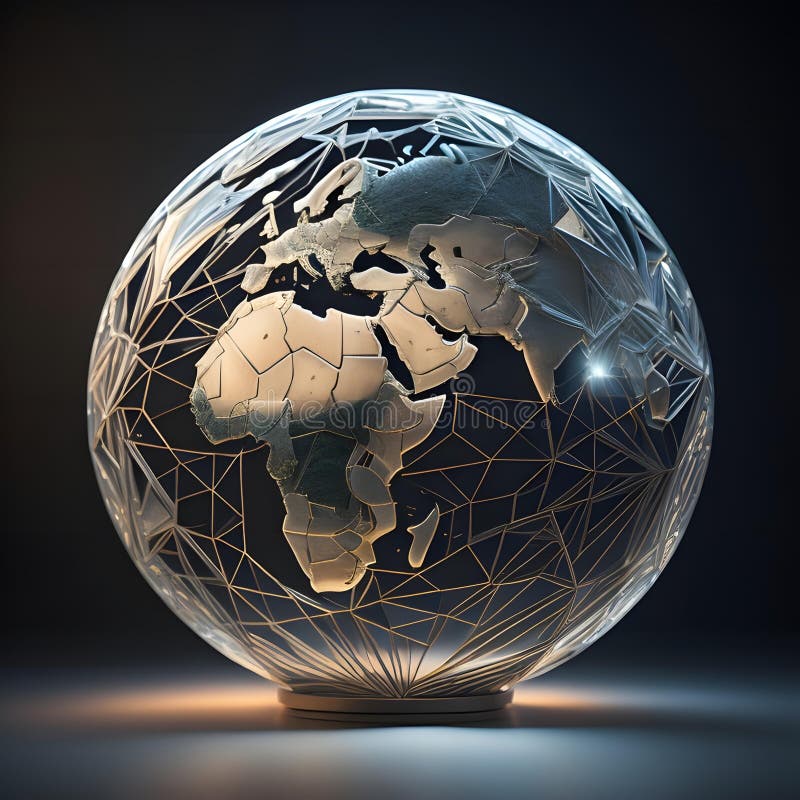 A Crystal Ball with a World Map Inside. Generative Ai Stock ...