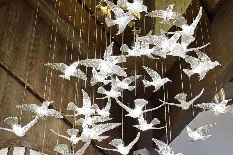 Crystal Bird Hanging Ornament on the Ceiling. Stock Photo - Image of ...