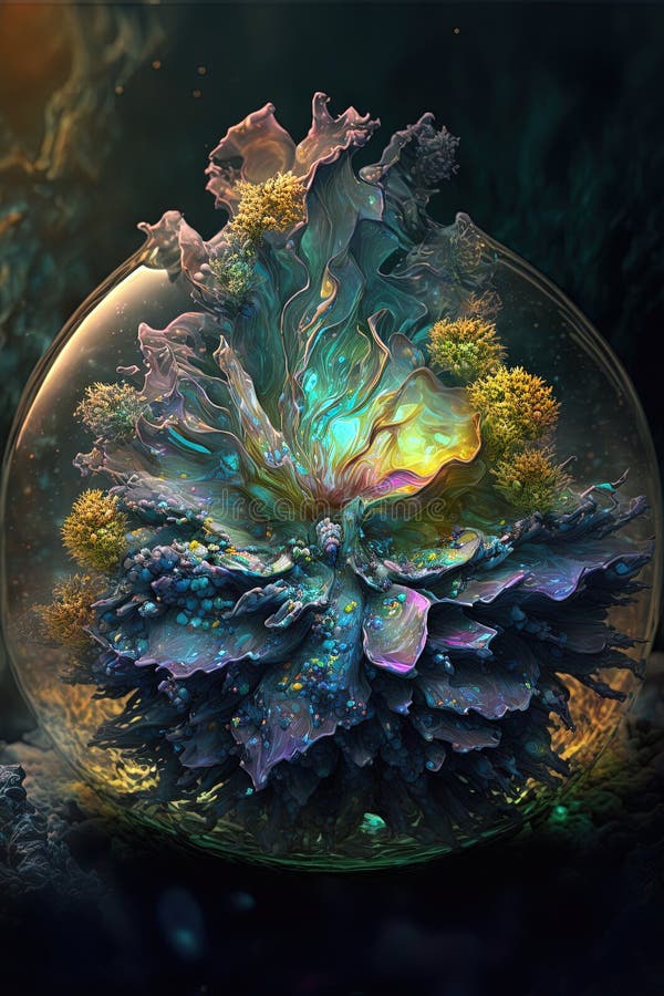 Crystal Bloom: AI-Generated Deep Forest Illuminated by 3D Floral ...