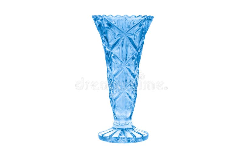 Crystal Blue Clear Vase on a White Background Stock Image - Image of ...