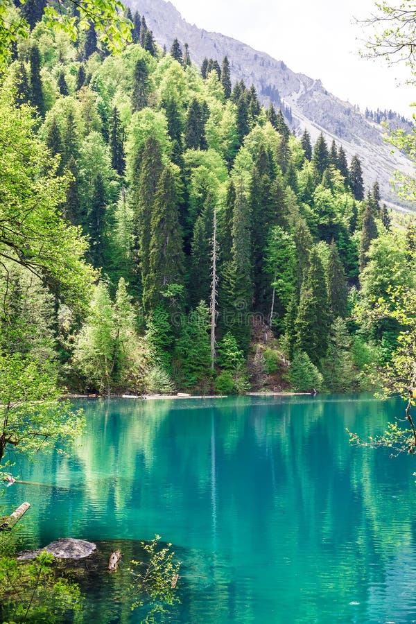 The Crystal Blue Lake in the Mountains Stock Photo - Image of alaska ...