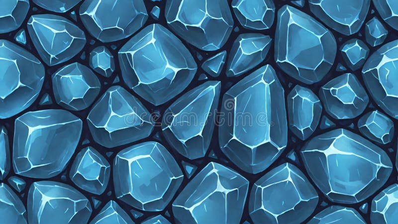 Crystal Blue Mosaic Seamless Stylized Texture Stock Illustration ...
