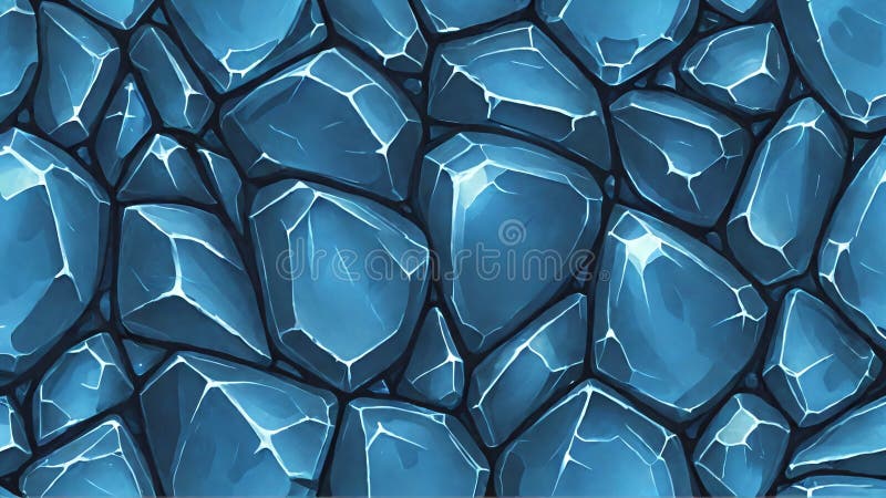 Crystal Blue Mosaic Seamless Stylized Texture Stock Illustration ...