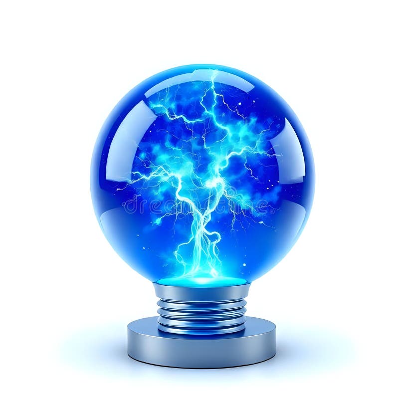 Crystal Bulb with Electric Effect Inside Isolated on White Background ...