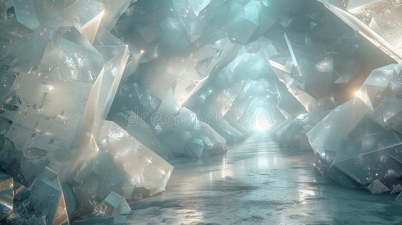 Crystal Cave with Ethereal Light Illuminating Icy Formations Stock ...