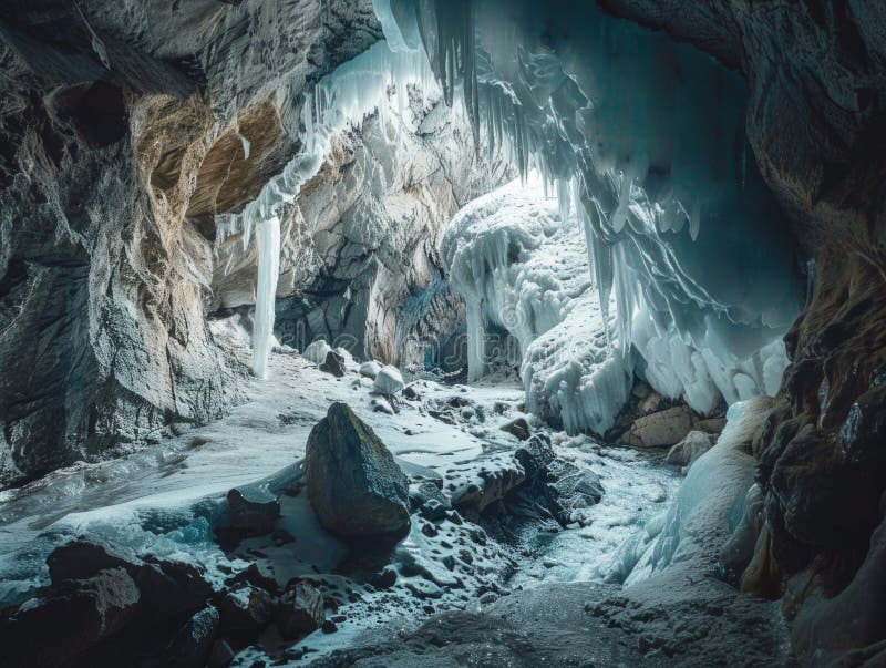 Crystal Cave Ice Formations Stock Photo - Image of formations ...