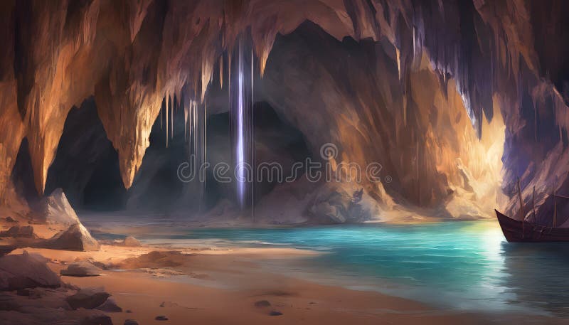 Crystal Caverns: Exploring an Enchanting Cave with Glittering Crystals ...