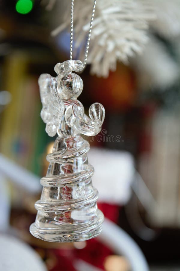 Crystal Christmas Angel Hanging on the Tree Stock Photo - Image of ...