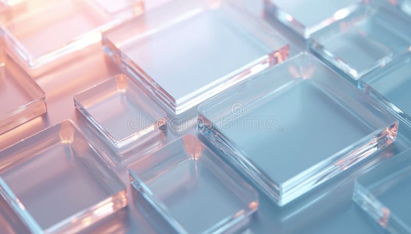 Crystal Clear Acrylic Panels Arranged in Geometric Composition ...