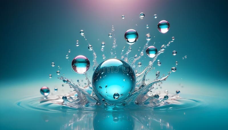 A Crystal-clear, Blue Sphere Makes a Splash As it Plunges into a Pool ...