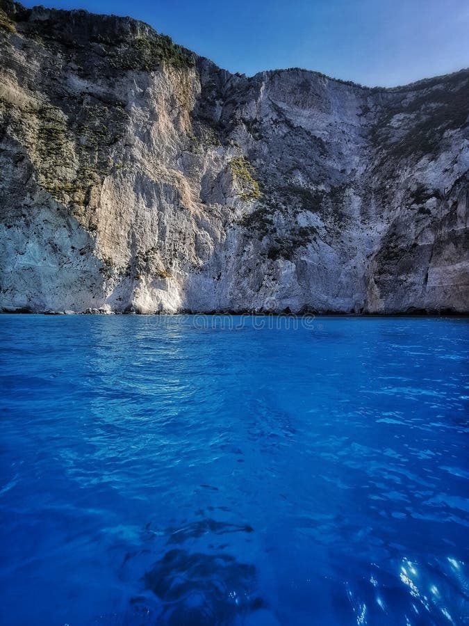 Crystal Clear Blue Water at Blue Caves Stock Image - Image of water ...