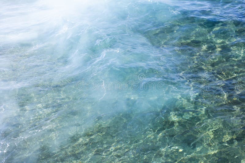 Crystal Clear Blue Water with Sunlight Reflecting on the Bottom Stock ...