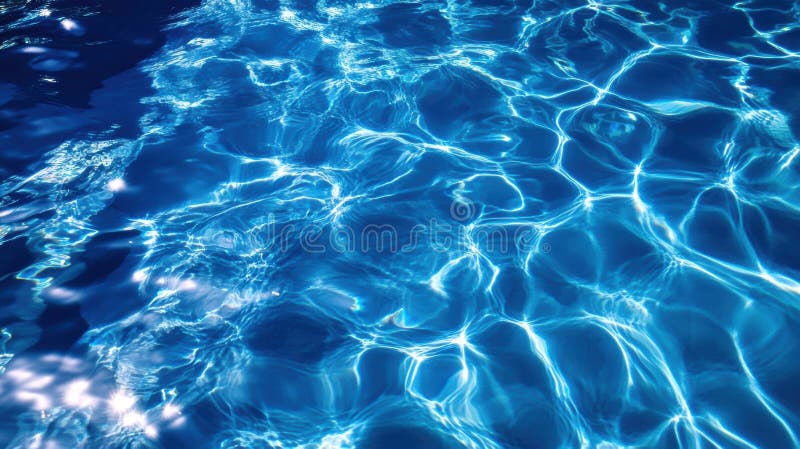 Crystal Clear Blue Water with Vibrant Light Reflections Stock ...