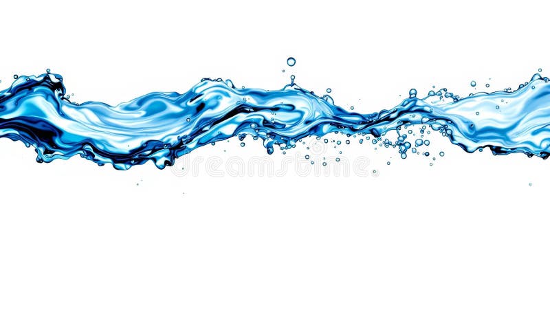 Crystal Clear Blue Water Wave Flowing Smoothly Stock Illustration ...