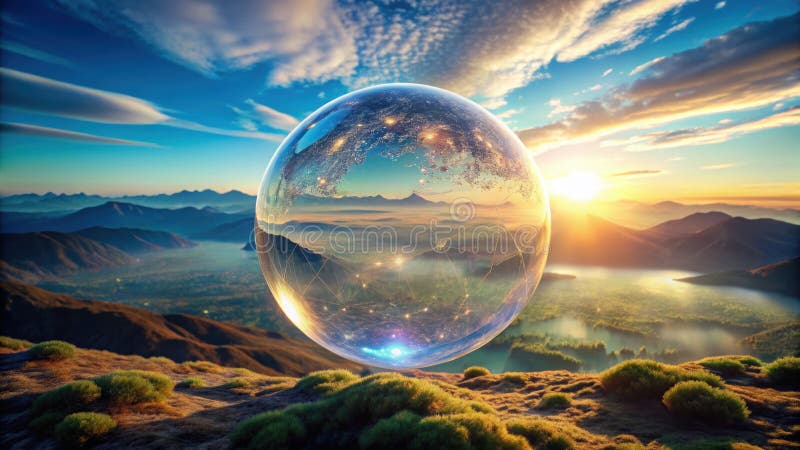 Crystal-clear Bubble Floating Gracefully in the Air Representing ...