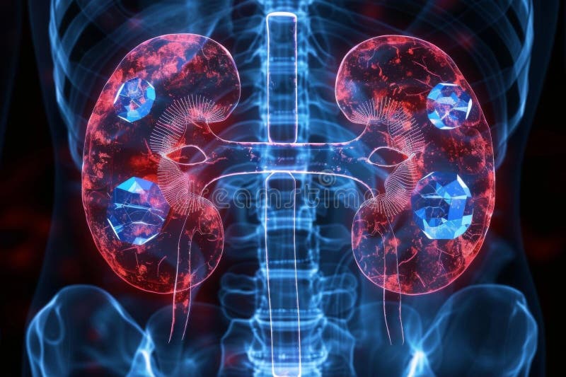 Crystal Clear: 3d Kidneys X-ray Visualization Stock Illustration ...