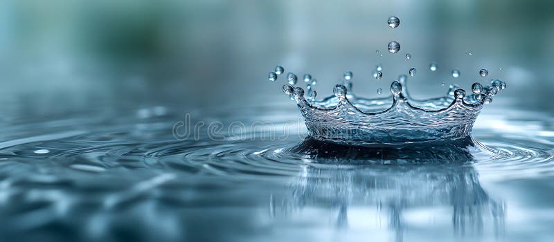 Perfect Water Crown Splash on Calm Surface with Reflections Stock ...