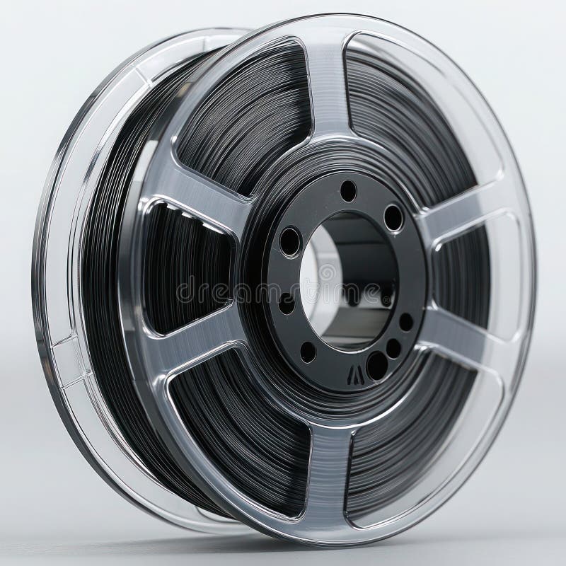 Crystal Clear Filament for 3D Printer on Bright Background Stock ...