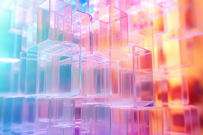 Glass Block Wall, Seamless Texture of Window Units. 3D Visualization ...