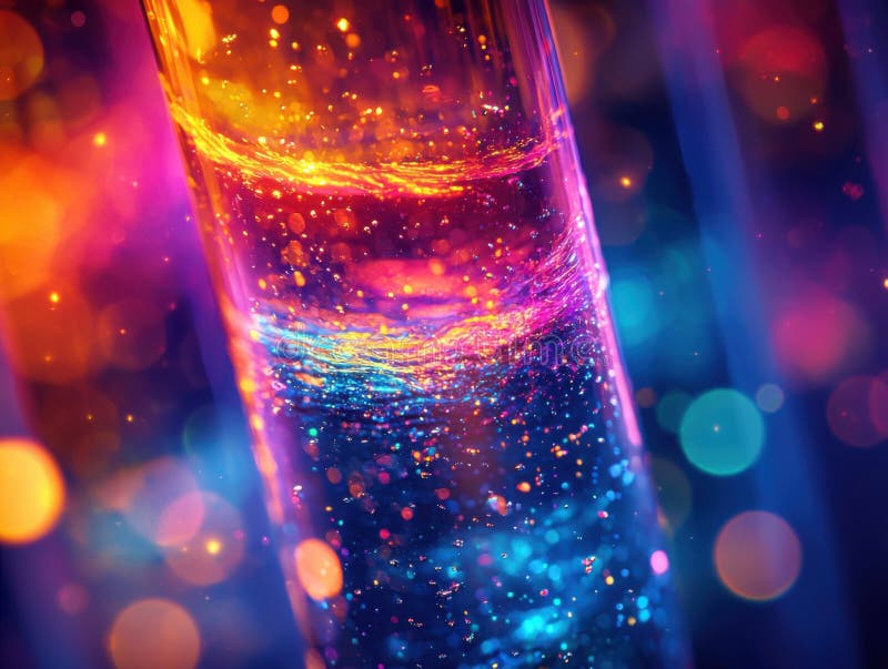 Crystal Clear Glass Filled with Refreshing Liquid Capturing Light and ...