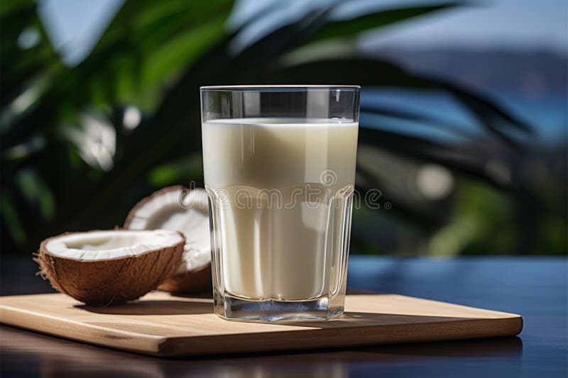 A Crystal Clear Glass of Milk, Enticingly Positioned on the Table Stock ...