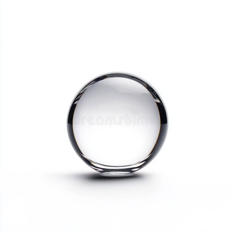 Crystal Clear Glass Sphere Isolated on White Background Stock ...