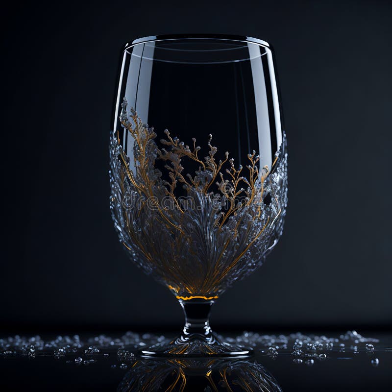 Crystal Clear Glassware Shining on a Background, Generative Ai Stock ...