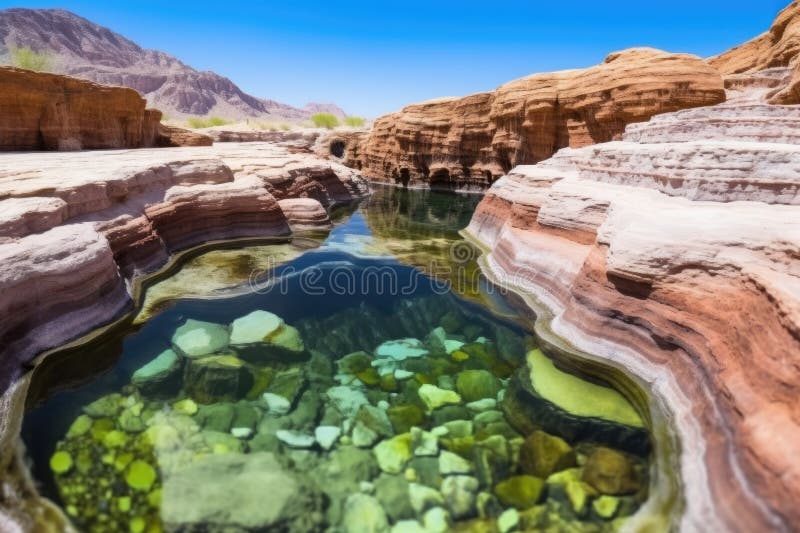 Crystal-clear Hot Spring in a Rocky Formation Stock Image - Image of ...