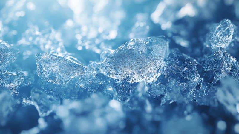 Crystal Clear Ice Chunks Glistening Blue Stock Illustration ...