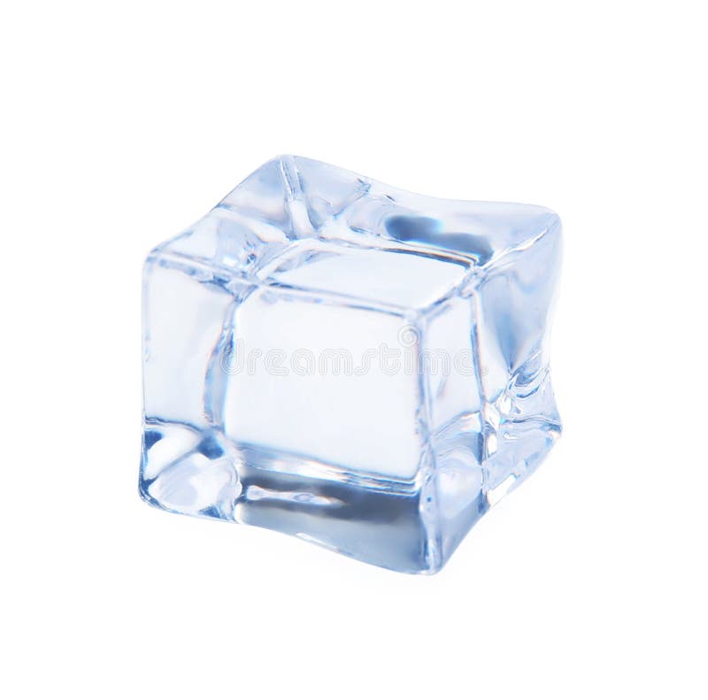 Crystal Clear Ice Cube Isolated on White Stock Image - Image of glass ...