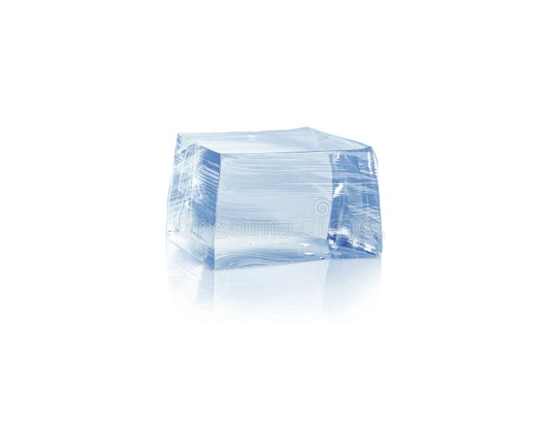 Crystal Clear Ice Cube Isolated on White Stock Image - Image of crystal ...