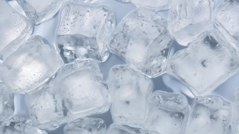 Crystal Clear Ice Cubes As Background, Top View. Neural Network Ai ...