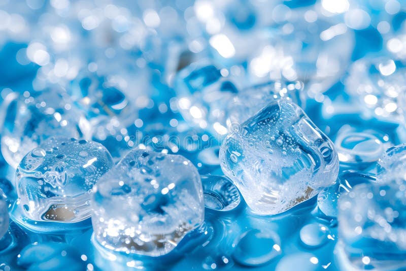 Crystal Clear Ice Cubes Background Stock Image - Image of temperature ...