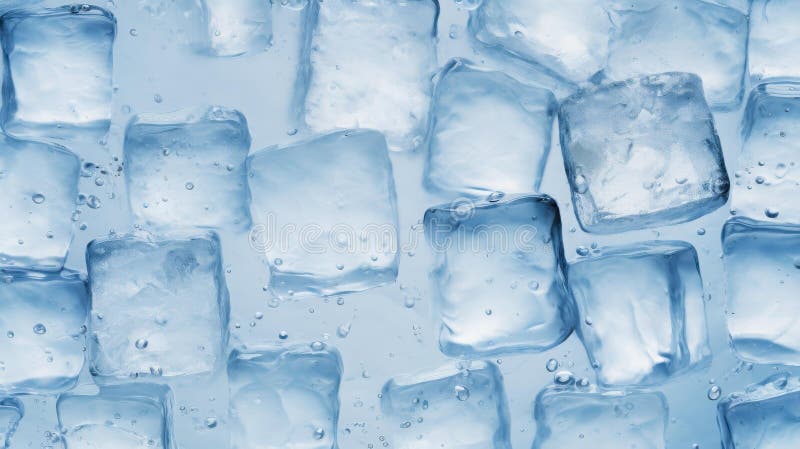 Crystal Clear Ice Cubes Background, Top View Stock Illustration ...