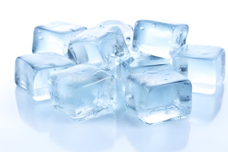 Crystal Clear Ice Cubes Isolated Stock Image - Image of closeup ...